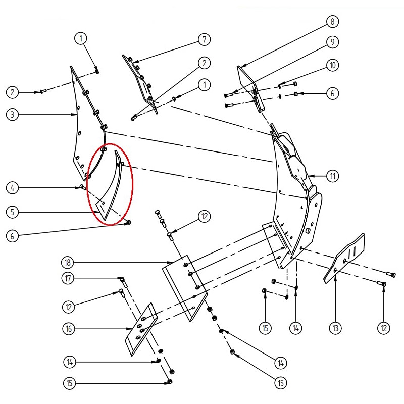 Aiveca Inferior polietileno HD Arado Ikeda 0901006 | Novo Campo