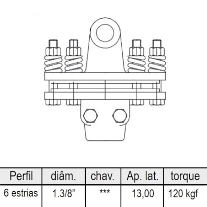 Embreagem 1.3/8" - 6Z Serie 5000 120 KgF Aemco EA505-00 - Loja Novo Campo