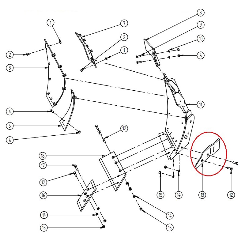 Rabicho Curto Inferior Arado MF/MR Ikeda 0901157 | Novo Campo