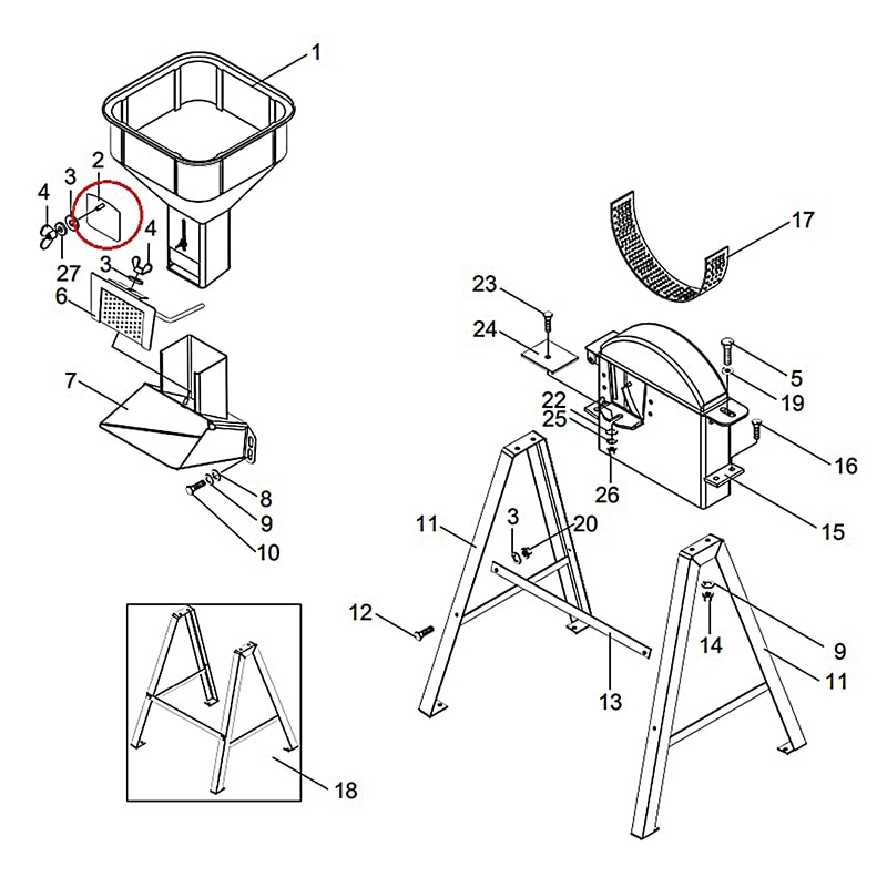 Registro Moega Desintegrador JF 1D JF Máquinas 6020001 | Novo Campo