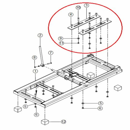 Trilho Móvel Motor Elétrico Desintegrador JF Máquinas 02047269 | Novo Campo